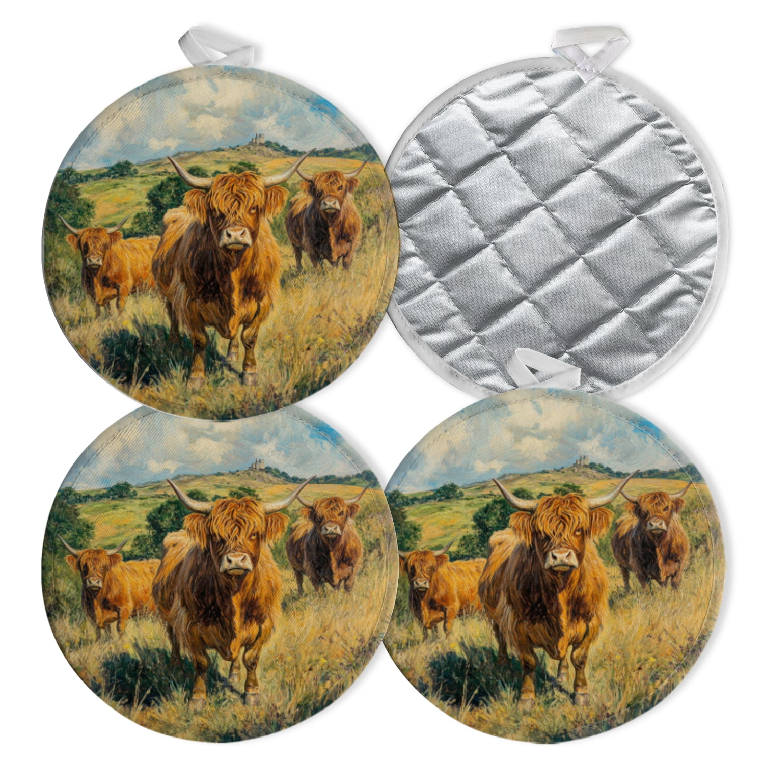 4 PCS Pot Holders for Kitchen,Potholders Sets with Hook for Oven ...