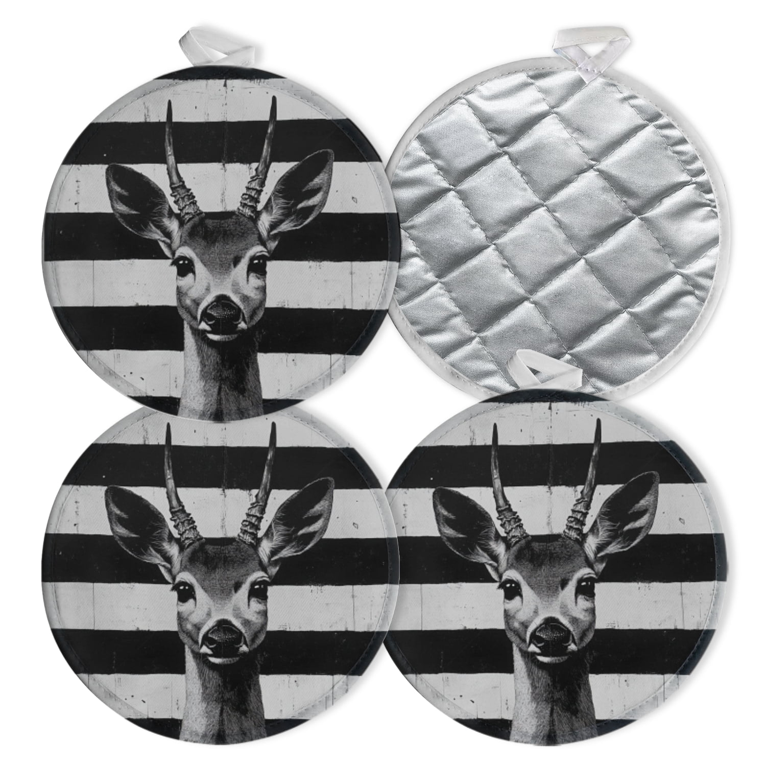 4 PCS Pot Holders for Kitchen,Potholders Sets with Hook for Oven ...