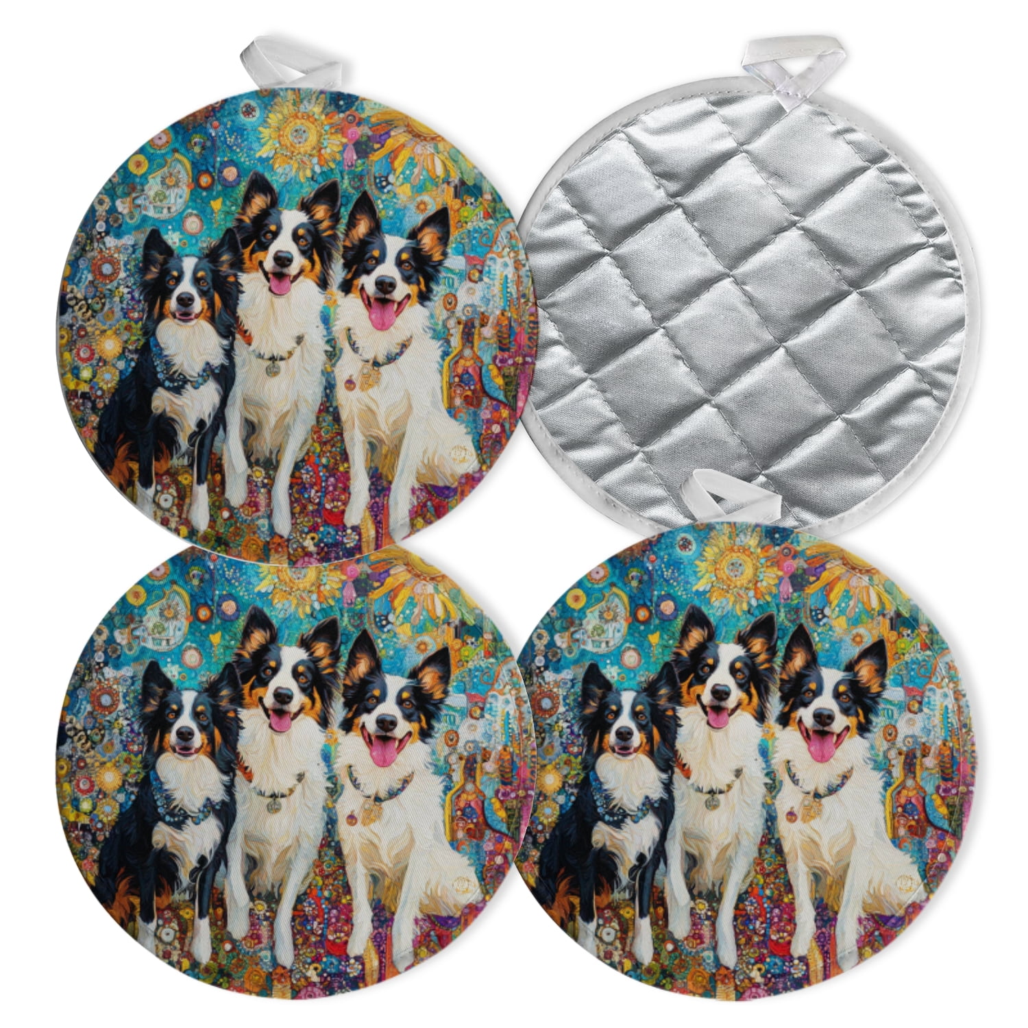 4 PCS Pot Holders for Kitchen,Potholders Sets with Hook for Oven ...