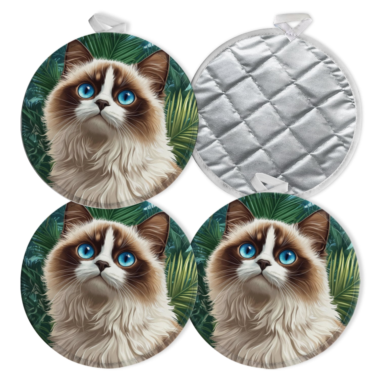 4 PCS Pot Holders for Kitchen,Potholders Sets with Hook for Oven ...