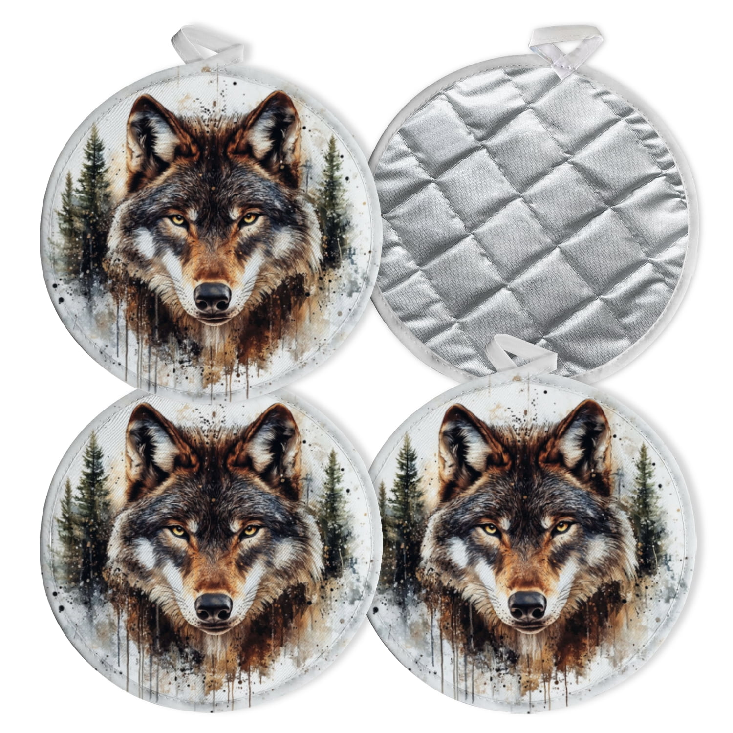 4 PCS Pot Holders for Kitchen,Potholders Sets with Hook for Oven ...