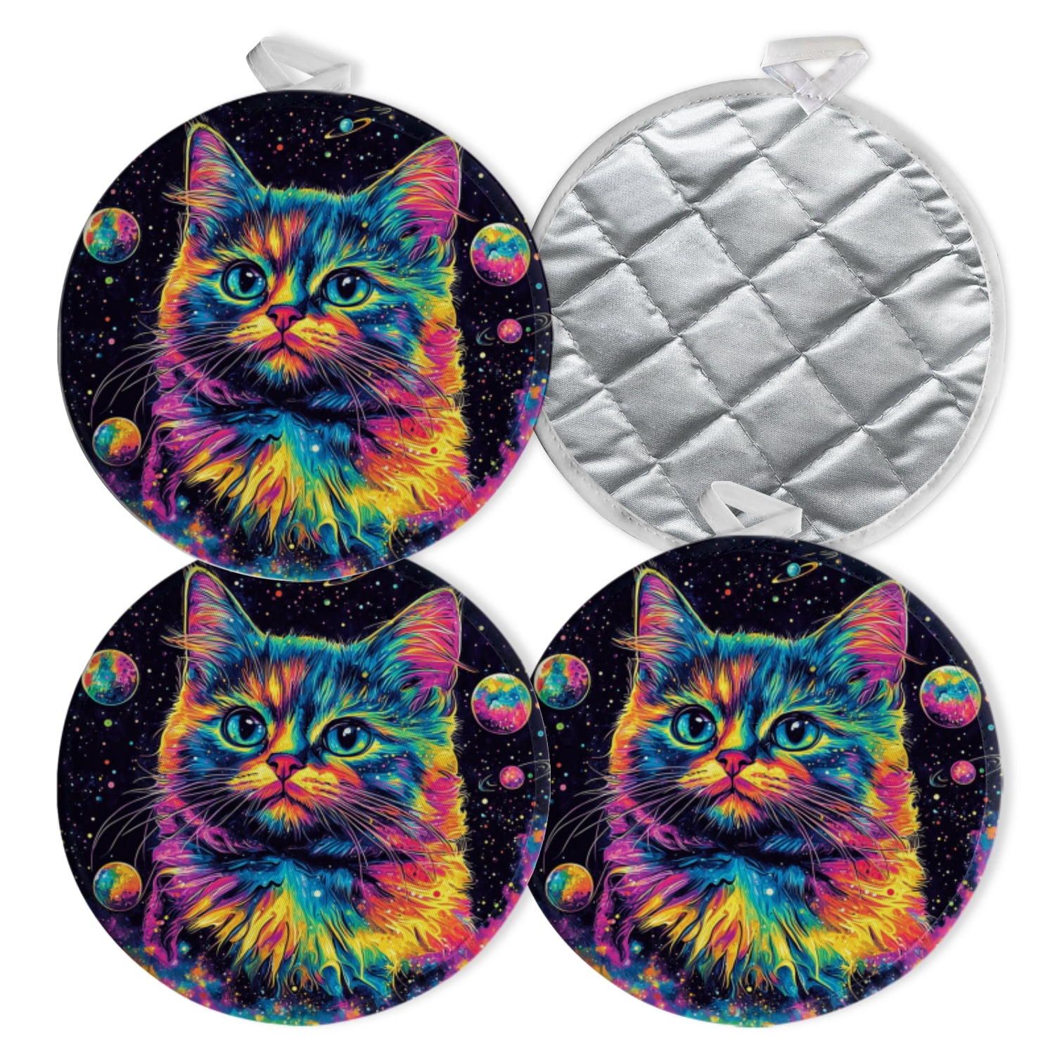 4 PCS Pot Holders for Kitchen,Potholders Sets with Hook for Oven ...