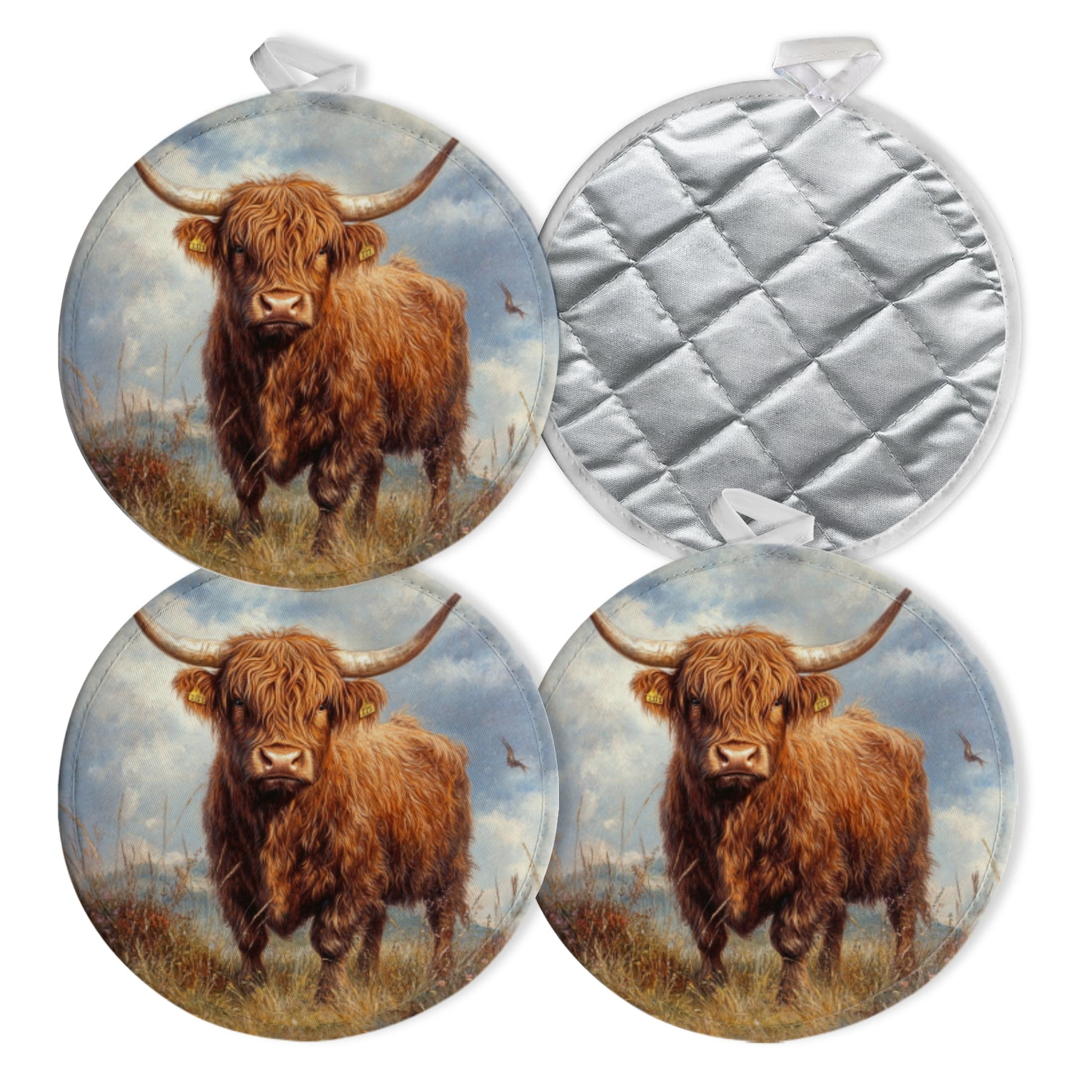 4 PCS Pot Holders for Kitchen,Potholders Sets with Hook for Oven ...