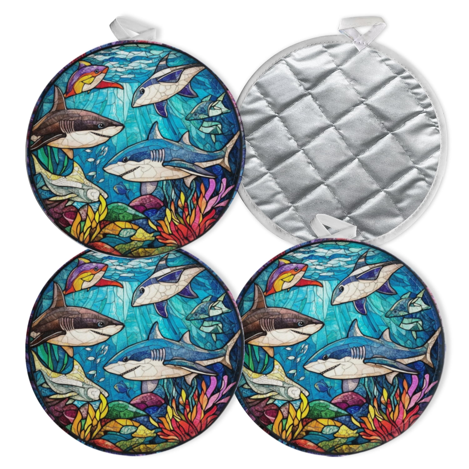 4 PCS Pot Holders for Kitchen,Potholders Sets with Hook for Oven ...