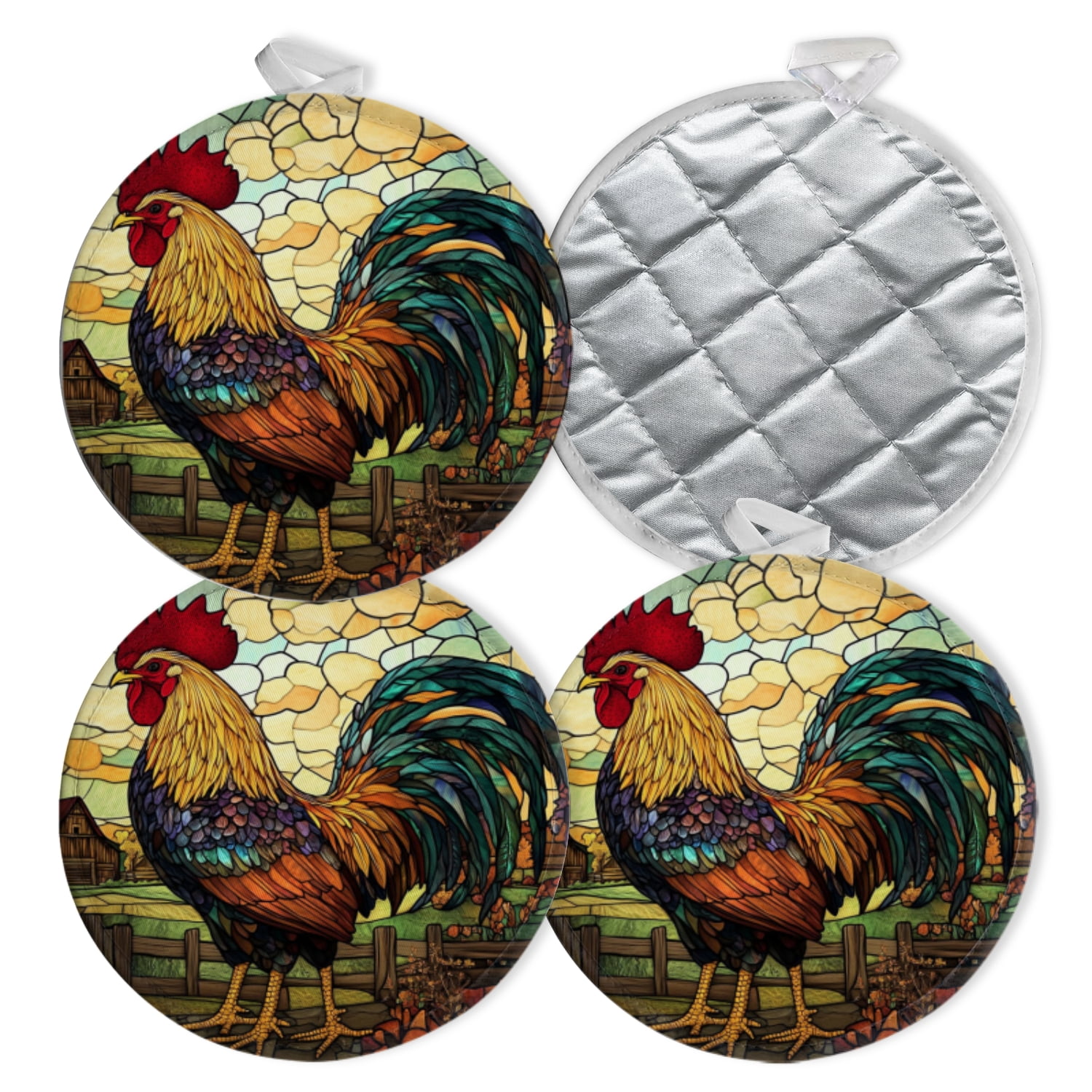 4 PCS Pot Holders for Kitchen,Potholders Sets with Hook for Oven ...