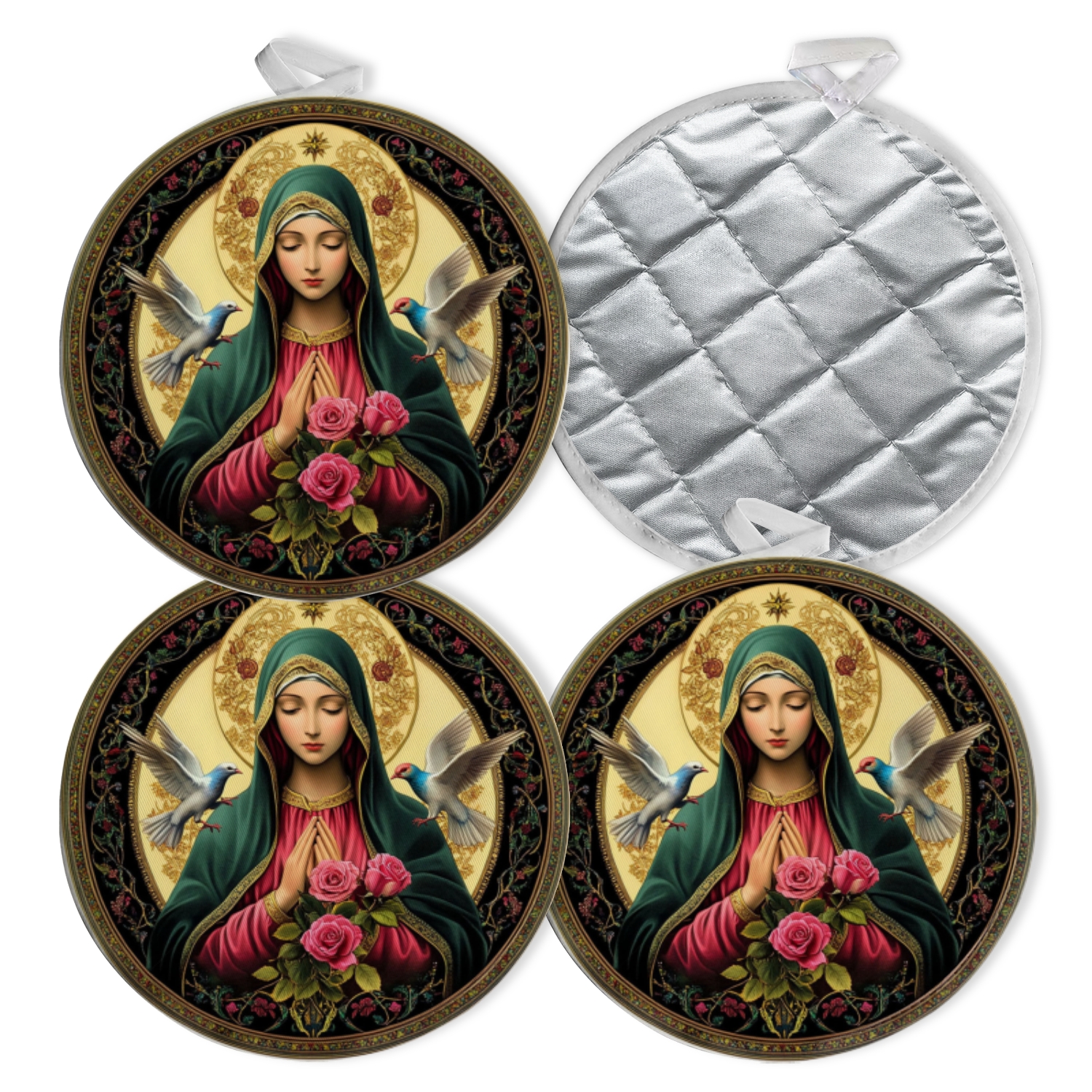 4 PCS Pot Holders for Kitchen,Potholders Sets with Hook for Oven ...