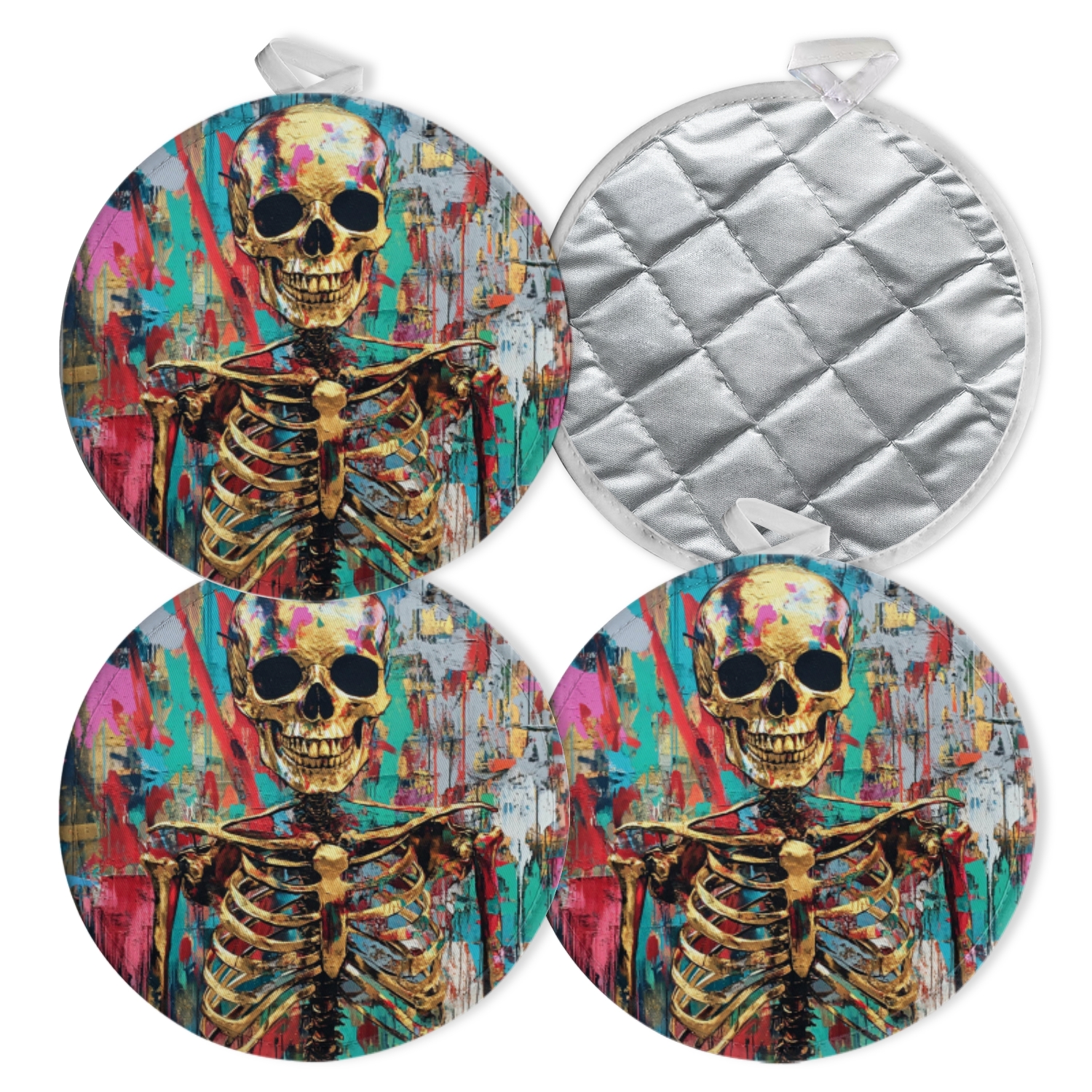 4 PCS Pot Holders for Kitchen,Potholders Sets with Hook for Oven ...