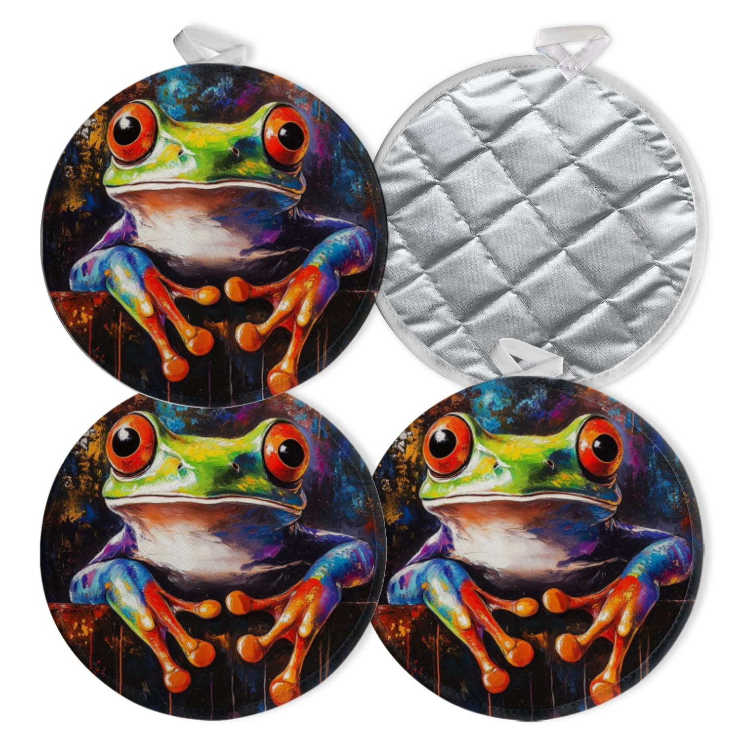 4 PCS Pot Holders for Kitchen,Potholders Sets with Hook for Oven ...