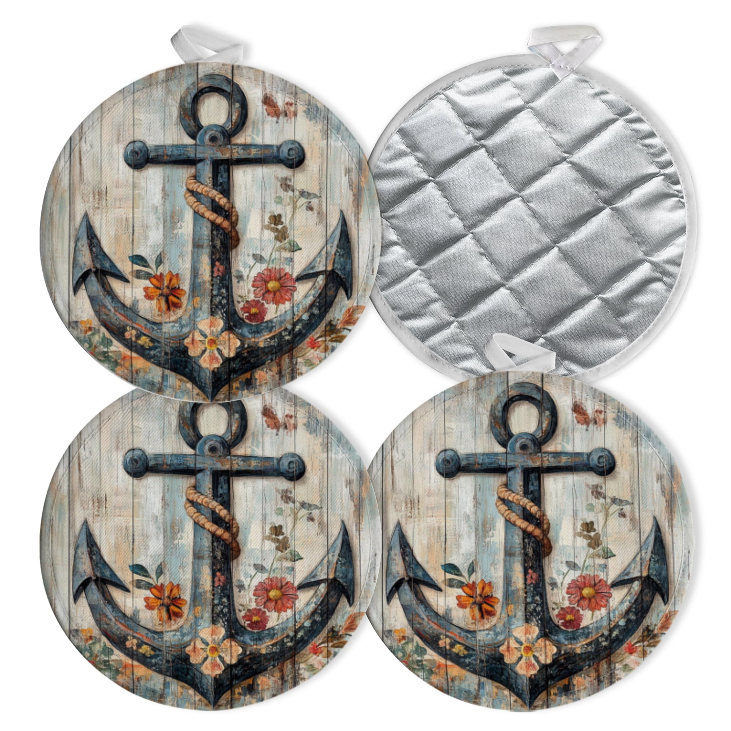 4 PCS Pot Holders for Kitchen,Potholders Sets with Hook for Oven ...