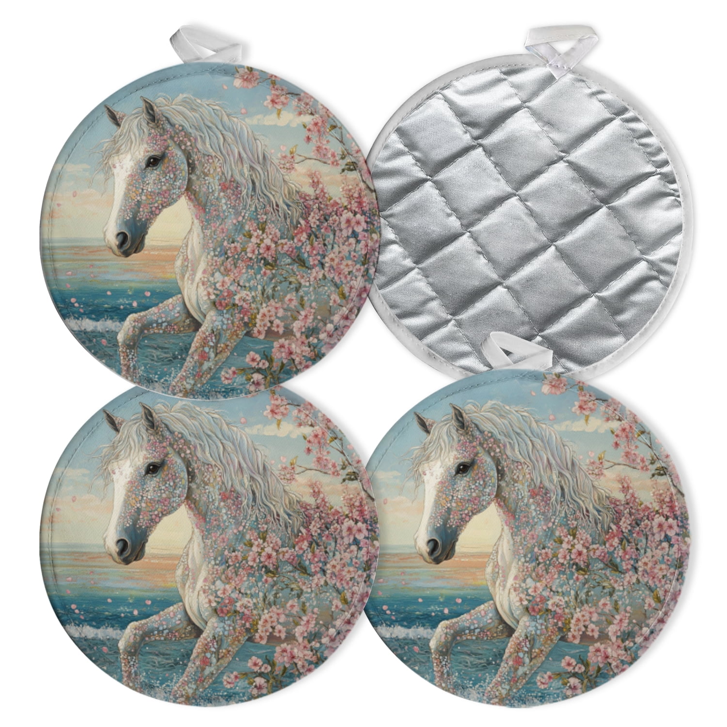 4 PCS Pot Holders for Kitchen,Potholders Sets with Hook for Oven ...