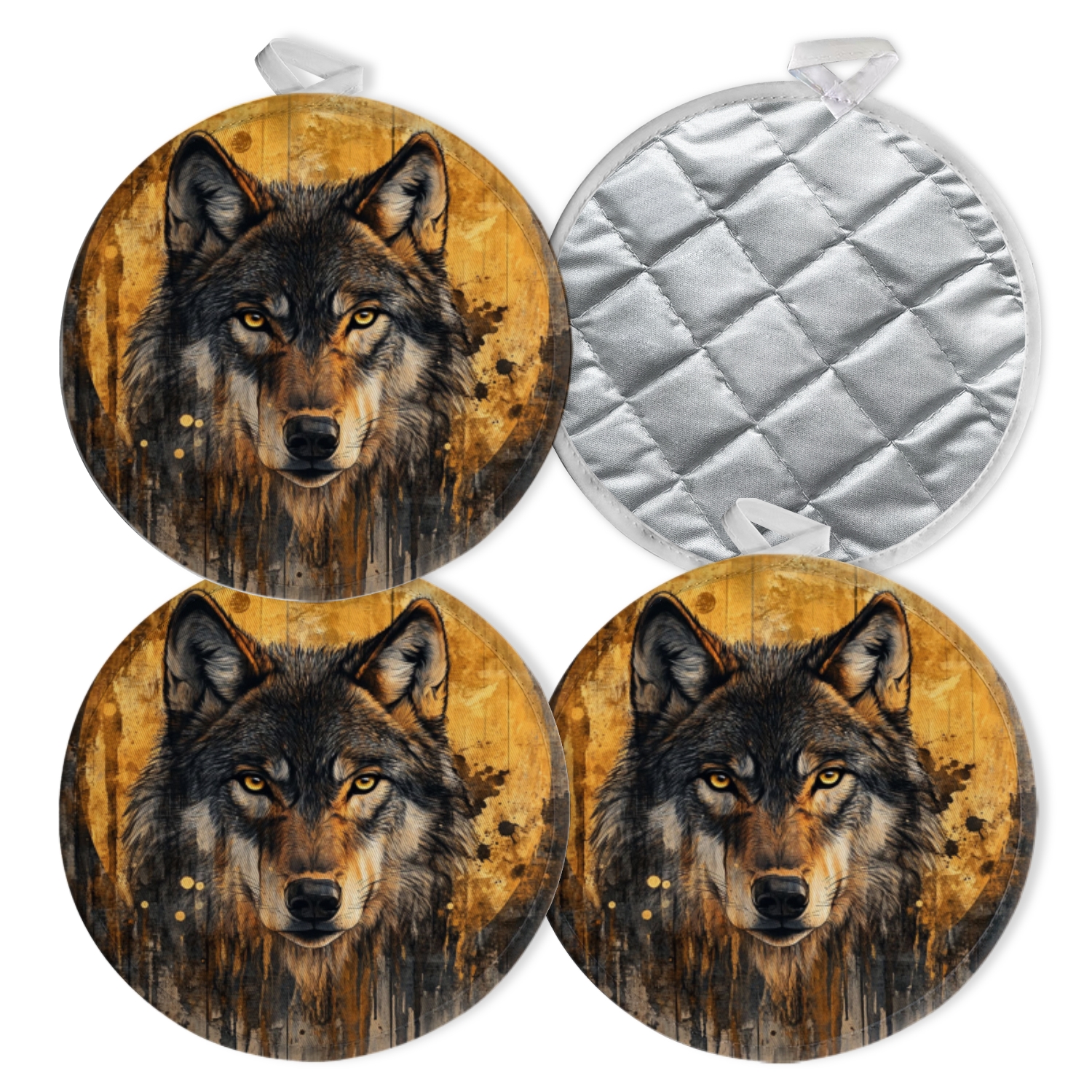 4 PCS Pot Holders for Kitchen,Potholders Sets with Hook for Oven ...