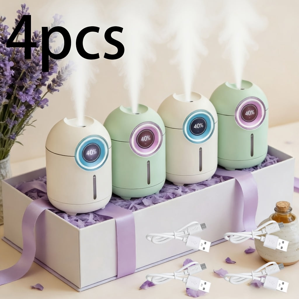 4 PCS Quiet Aroma Humidifier, USB Powered Portable Design, Relieves Dry ...