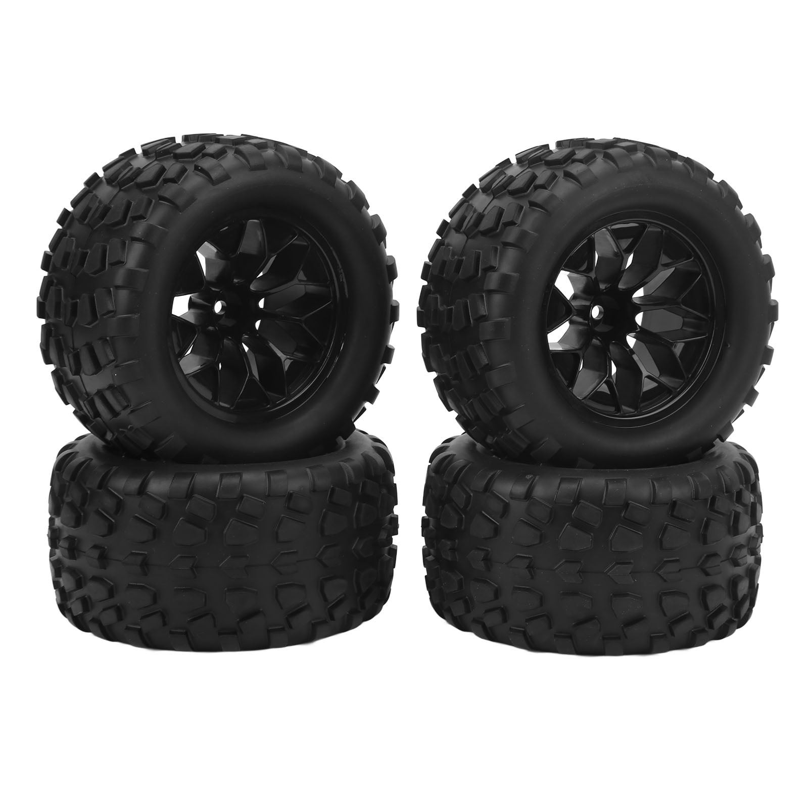 4 PCS RC Tires and Wheels RC Car Tires Replacement Rubber Tires Preglued for 1/10 RC Truck ...