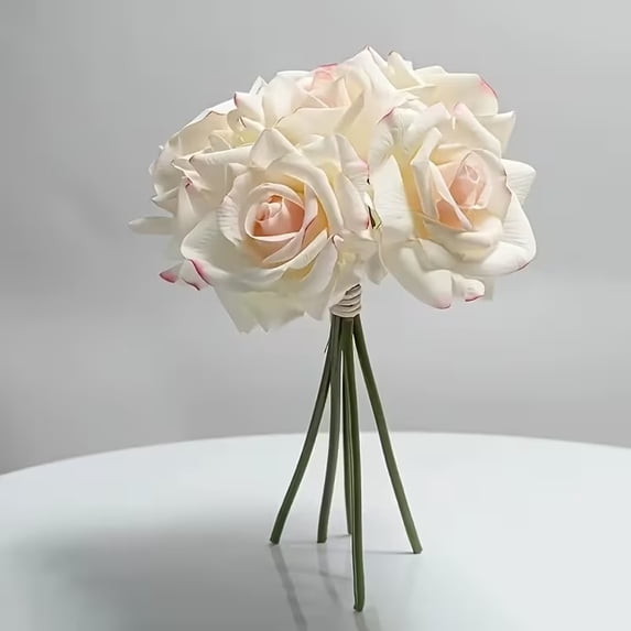 4 PCS Real Touch Curly Rose Artificial Flowers - Perfect for Wedding ...