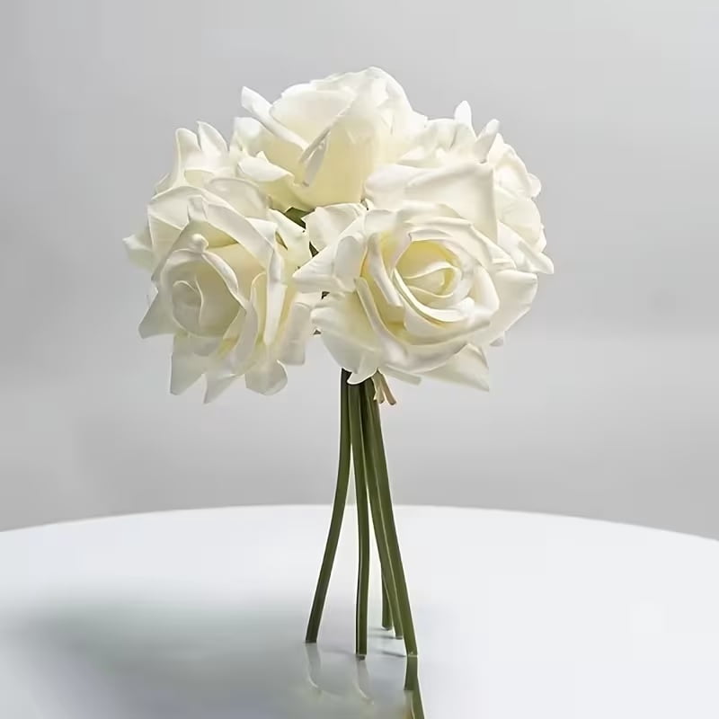 4 PCS Real Touch Curly Rose Artificial Flowers - Perfect for Wedding ...