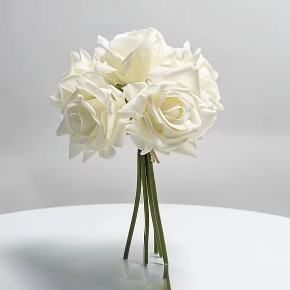 4 PCS Real Touch Curly Rose Artificial Flowers - Perfect for Wedding ...