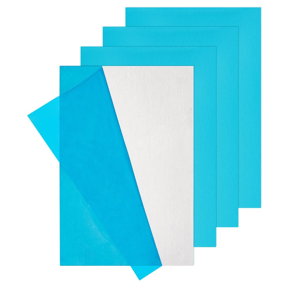 4 PCS Rectangle 6061 Aluminum Sheet Plate 5.9x3.9 Inch with Double ...