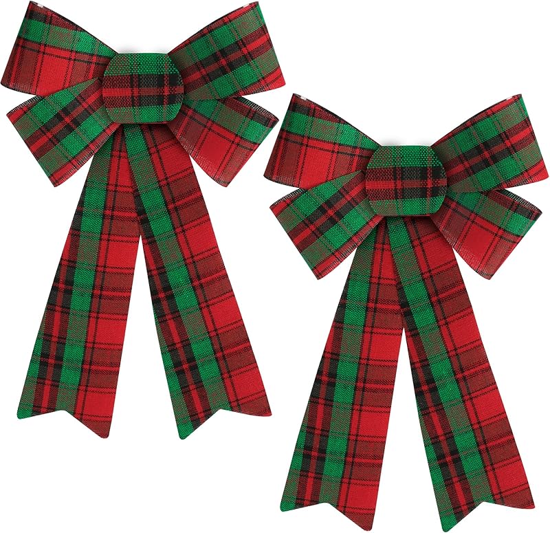 4 PCS Red Bows Christmas Decorations, 12 x 18 Inches Outdoor Christmas ...