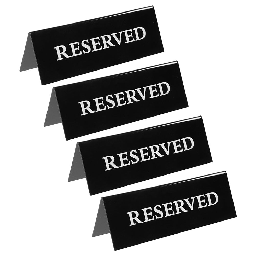 4 PCS Label Sign Reservation Table Card 20.00X7.00X5.00CM Black ...