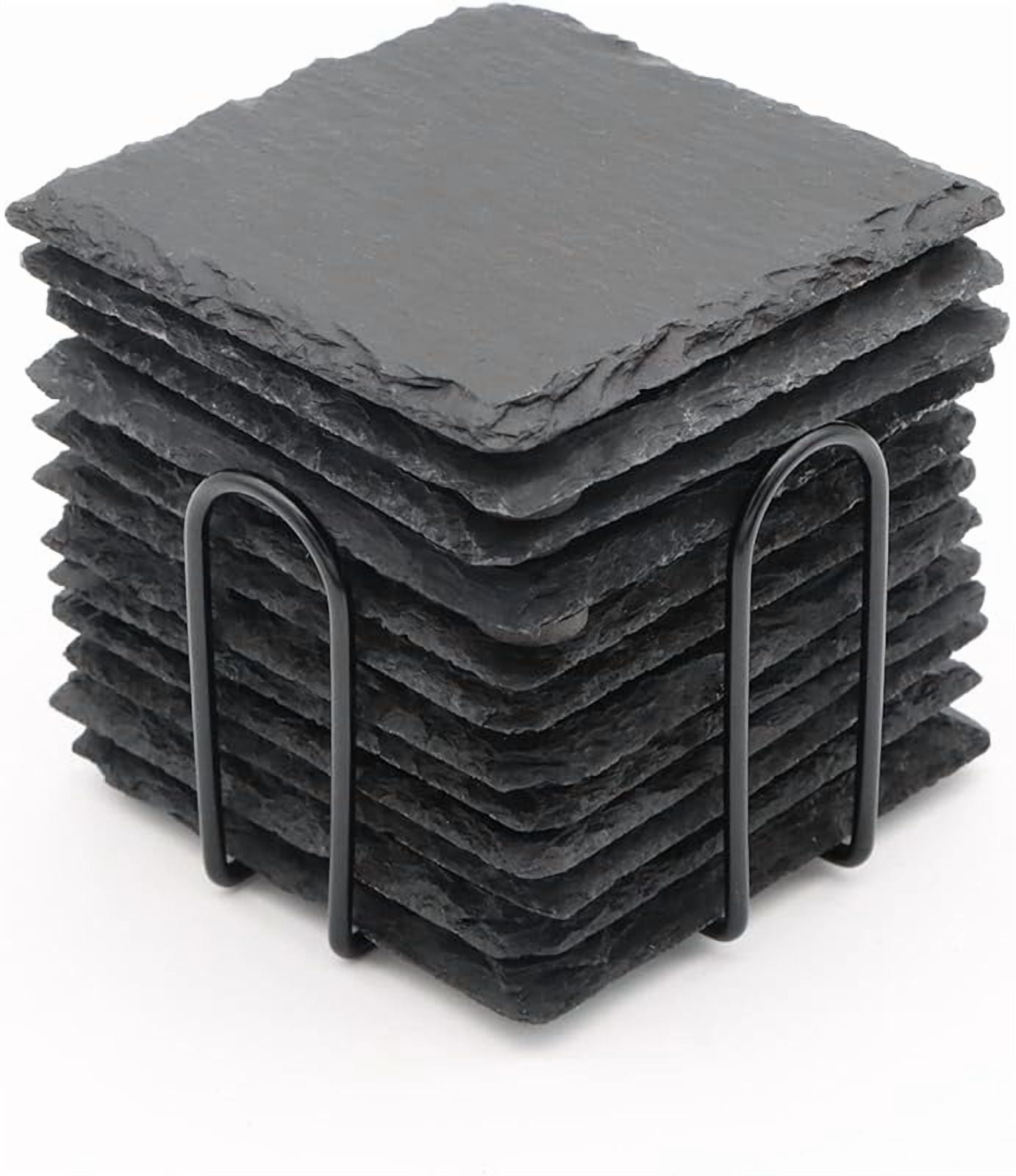 4 PCS Round Slate Drink Coasters Set, SIJDIEE 4 Inch Laser Engraving ...