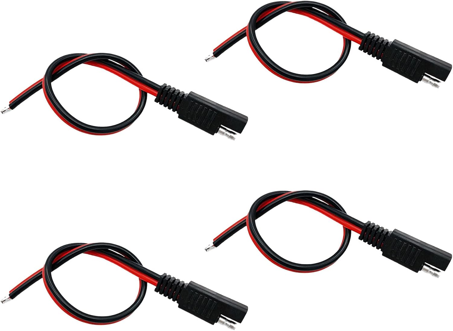 4 PCS SAE Extension Cable, 14 AWG 30cm 2 Pin SAE Quick Disconnect ...