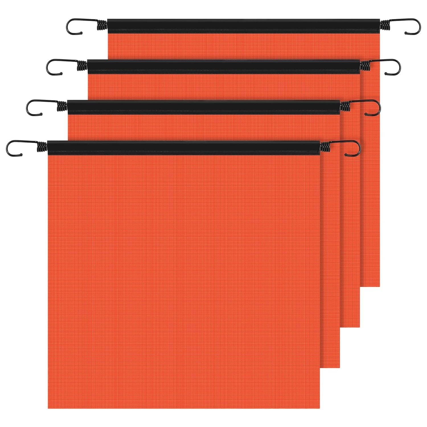 4 PCS Safety Flags for Trucks, 18 X 18 Inch Bright Orange Hook Safety ...