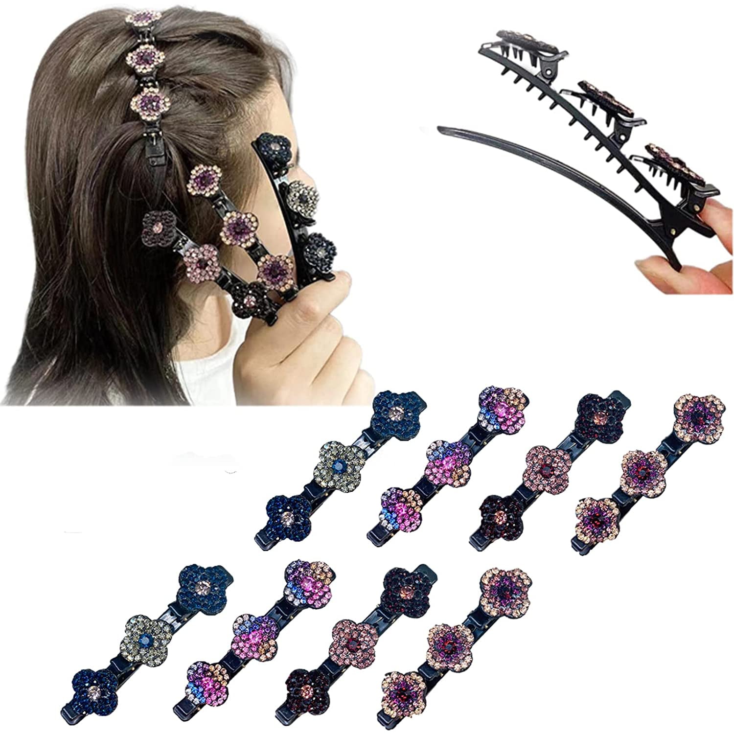 4 PCS Satin Fabric Hair Bands, Four-Leaf Clover Chopped Hairpin ...