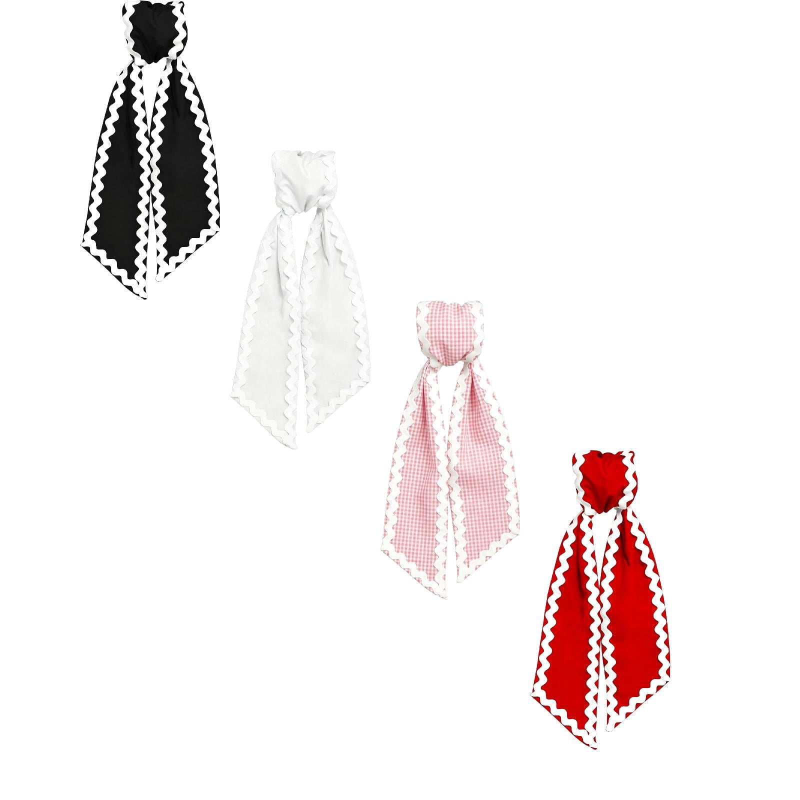 4 PCS Scalloped Wreath Sash, Wreath Sash for Front Door Wave Cotton ...