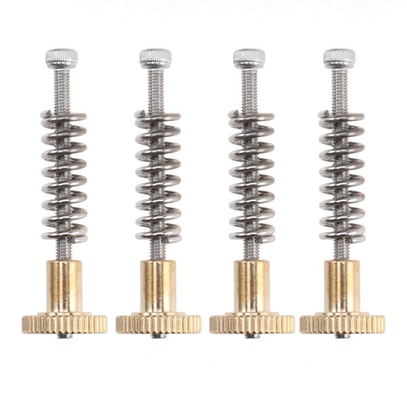 Set of 4 Golden Leveling Knobs with Screws and Springs for 3D Printer ...