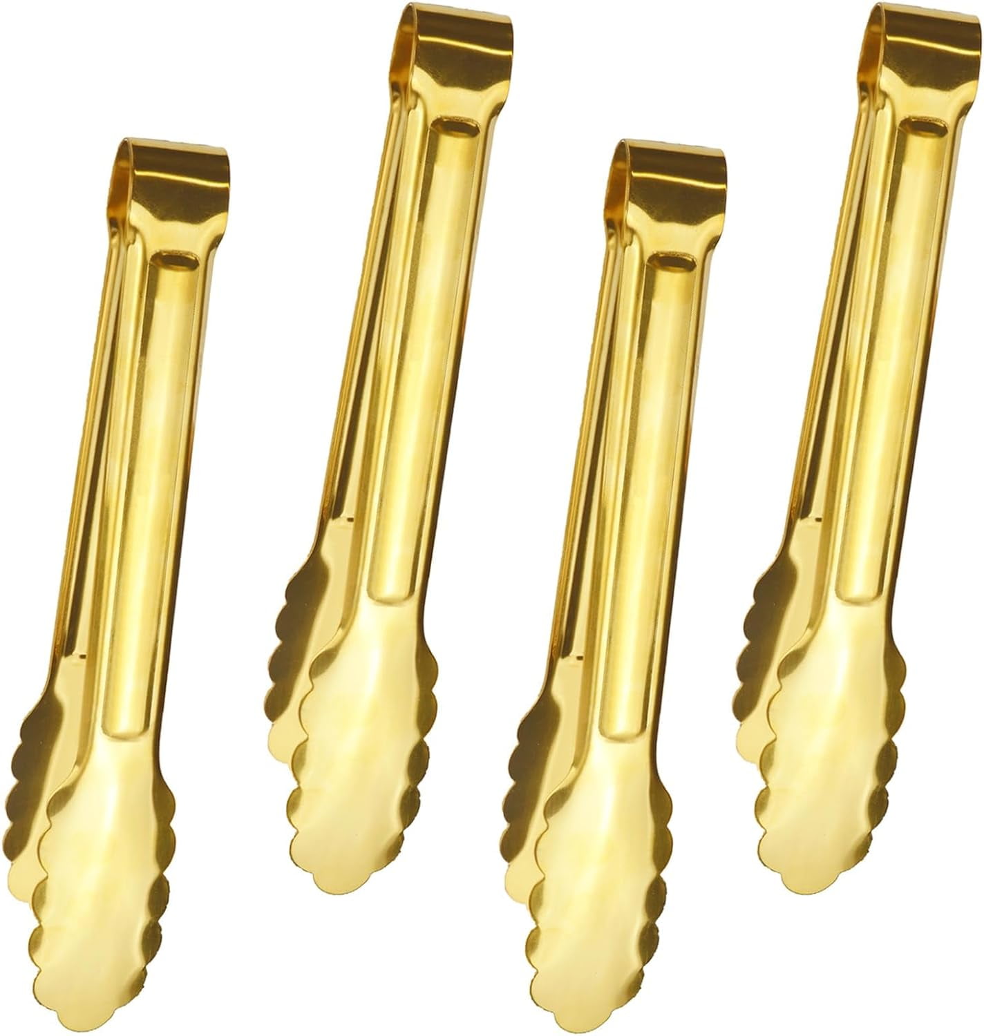 4 PCS Serving Tongs Gold Tongs 9 Inch Serving Utensils Stainless Steel ...