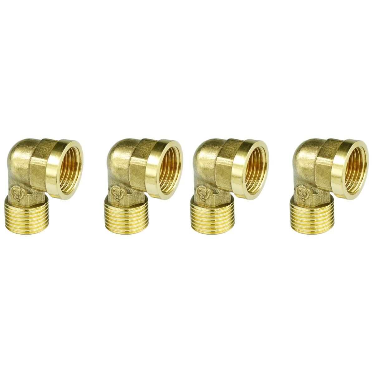 4 PCS /Set Hose Elbow Connector 90 Degree Brass Hose Elbow(4 Inside And ...