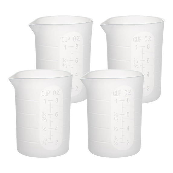 4 PCS Silicone Measuring Cups 8 oz Large, Epoxy Resin Mixing Cups with ...