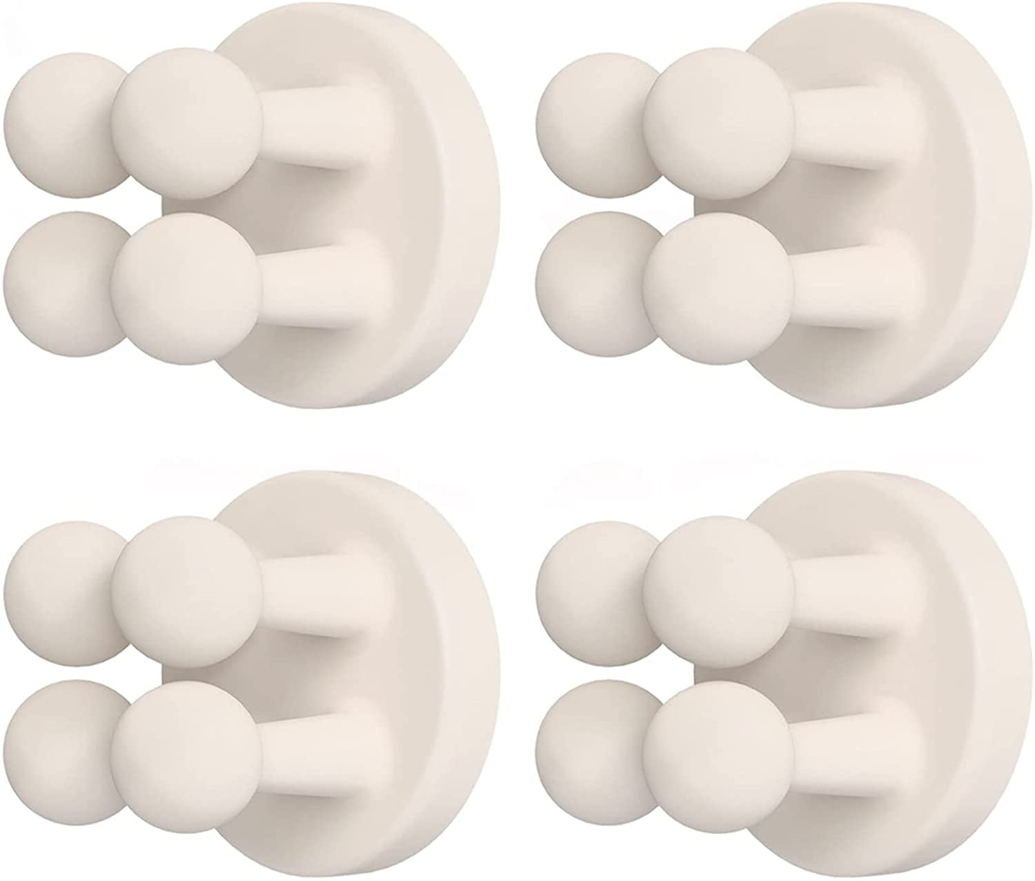 4 PCS Silicone Toothbrush Holders, Wall Mounted Hooks for Hanging ...