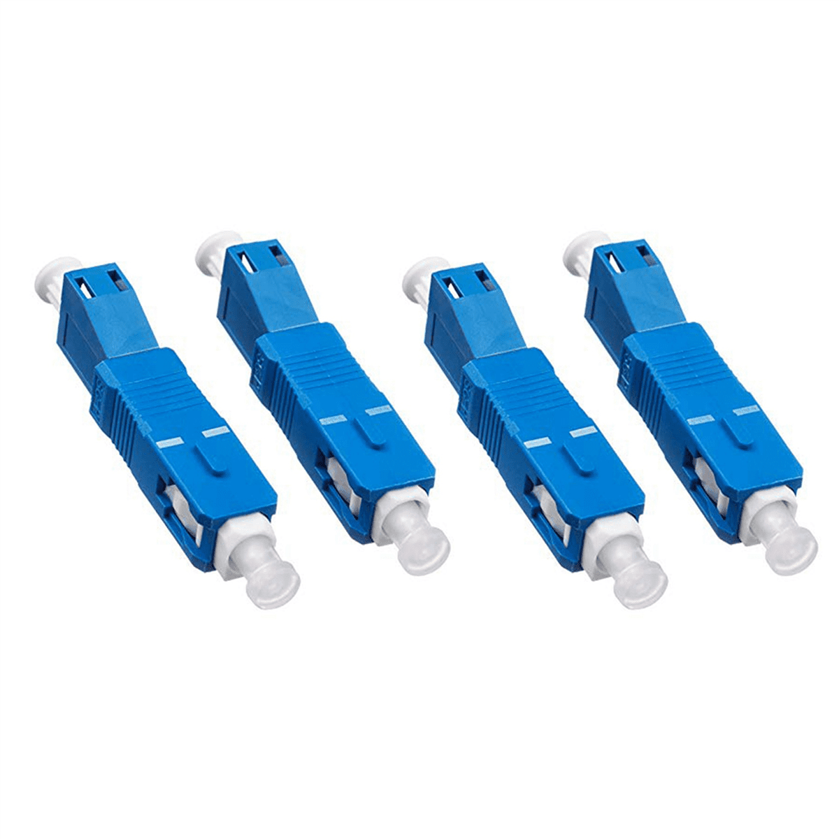 4 PCS Single Mode 9/125Um SC/UPC Male to LC/UPC Female Hybrid Optical Fiber Adapter Connector ...
