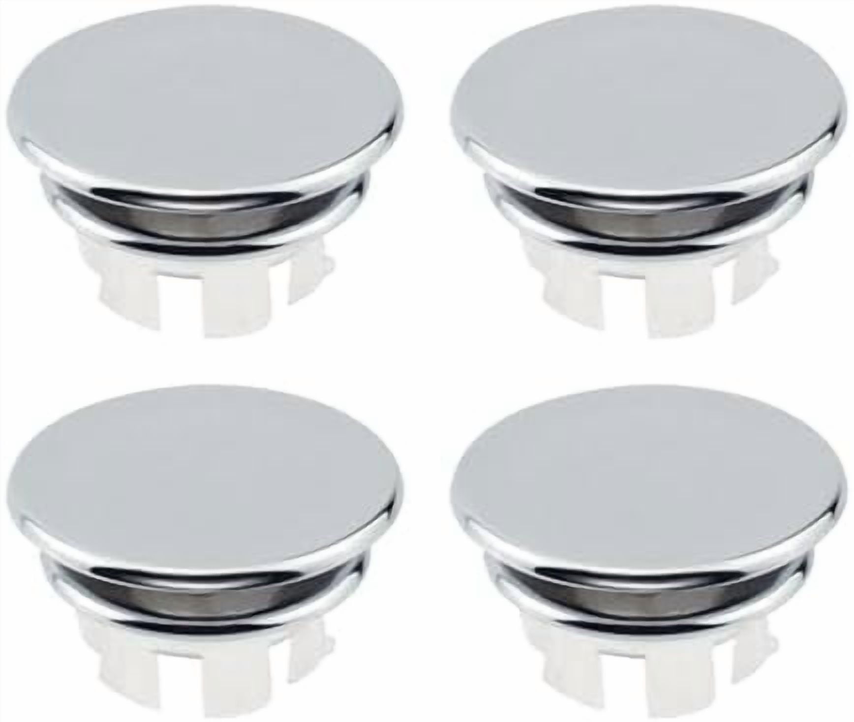 4 PCS Sink Overflow Covers, Silver ABS Plastic, 35mm Diameter, Bathroom ...