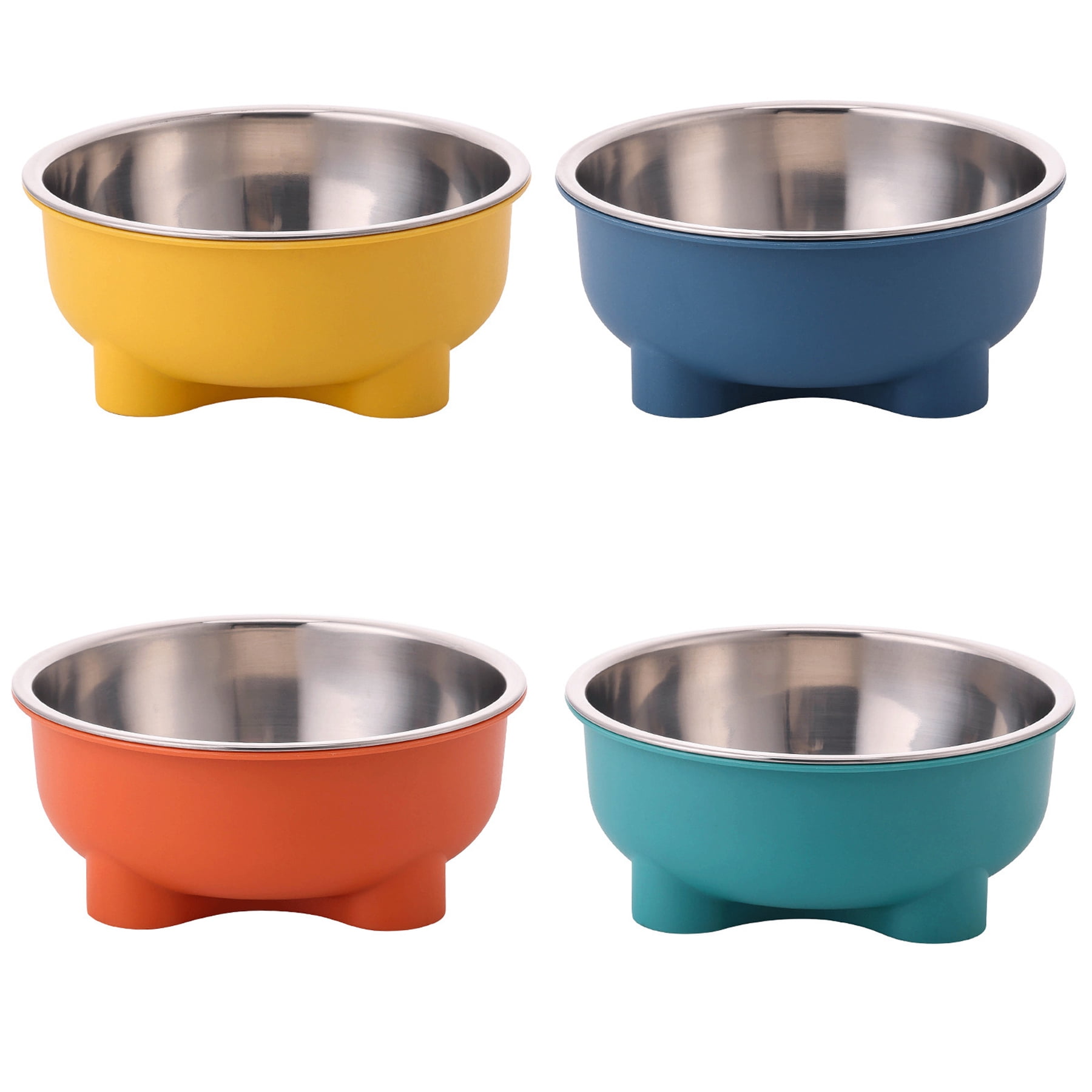 4 PCS Non-Skid Doggy Set, Stainless Steel Bowls with Anti-Slip Silicone ...