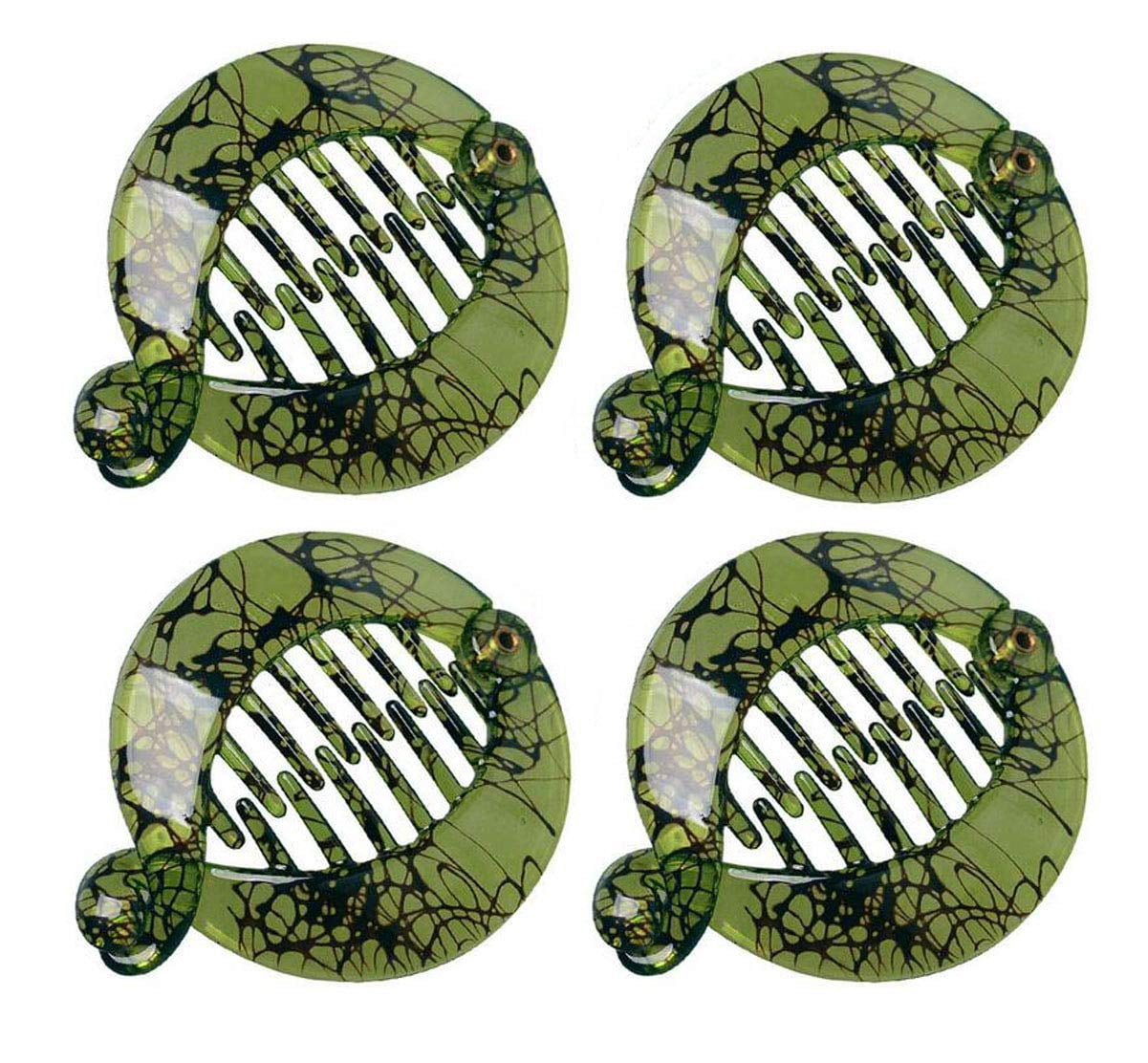 4 PCS Small Round Banana Clips Resin Hair ClipsFashion Interlocking ...