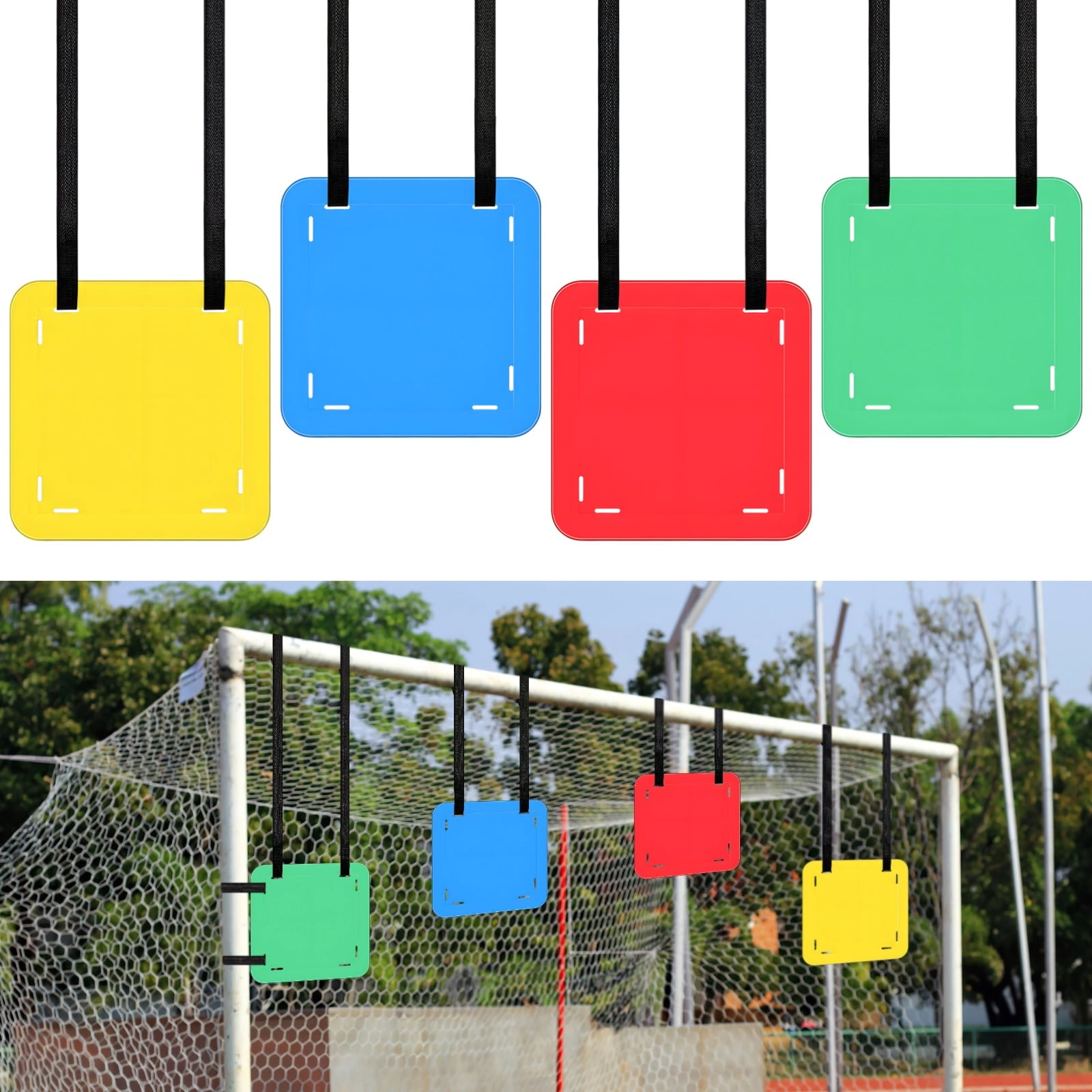 4 PCS Soccer Goal Targets, Training Soccer Goal with Hanging Straps ...