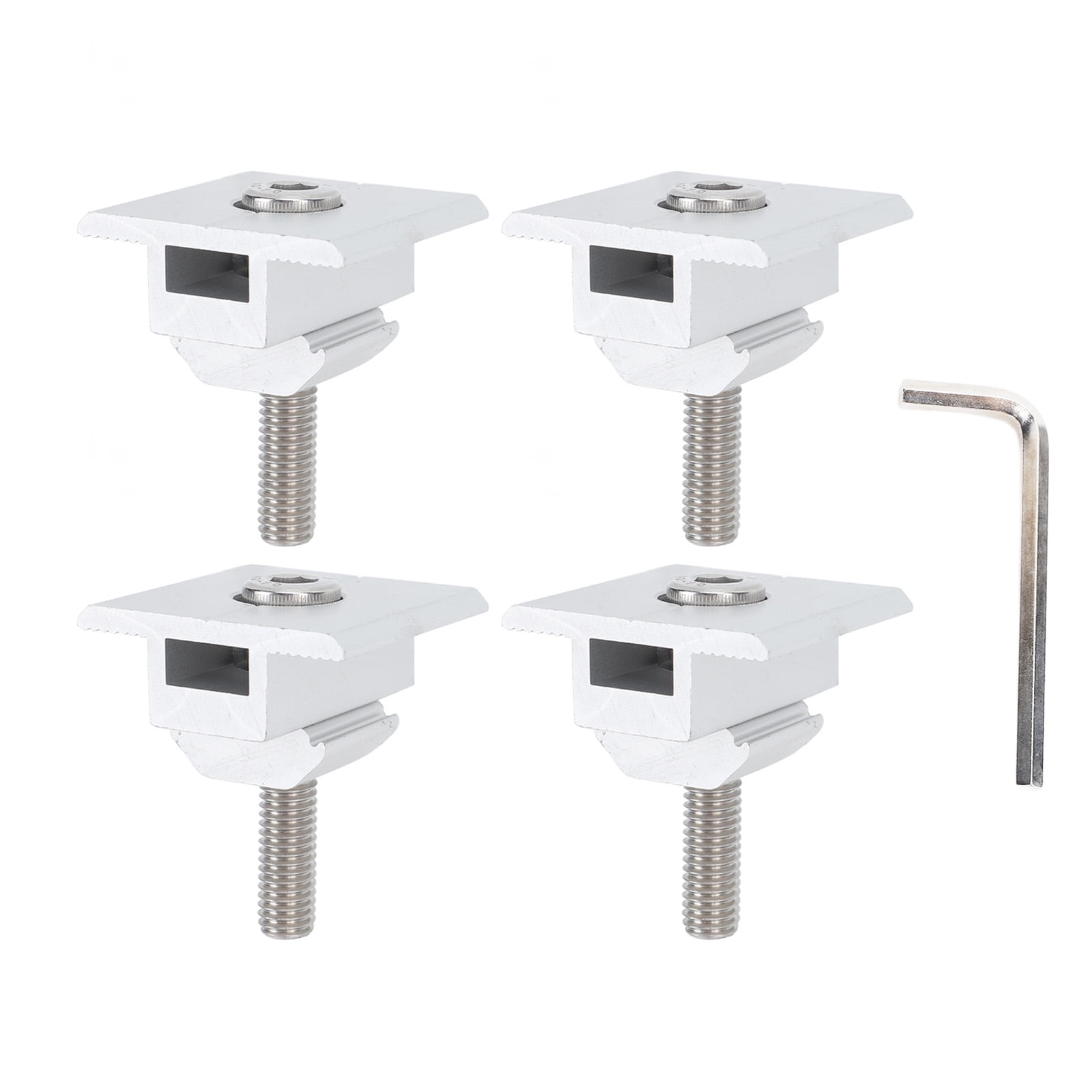 4 PCS Solar Panel Bracket Centre Clamps Silver Lightweight Steel 35mm ...
