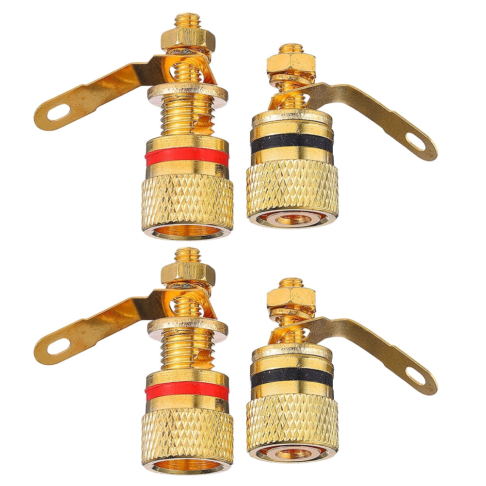 4 PCS Speaker Binding Post Wire Adapter Connector Banana Plugs Gold Plated - Walmart.com