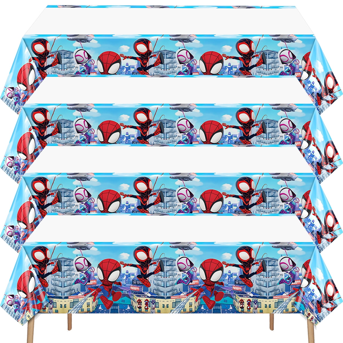 4 PCS Spidey Birthday Party Tablecloth, Disposable Spidey Party Table ...