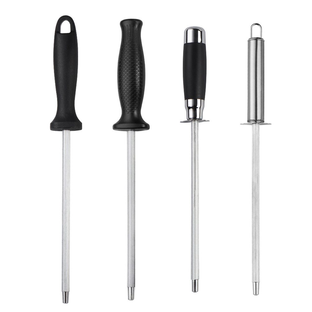 4 PCS Stainless Steel Sharpening Rod Professional Sharpener Honing ...