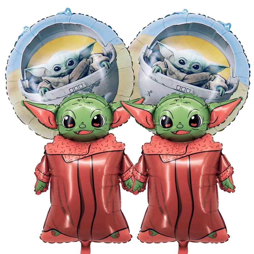 4 PCS Star Wars Balloons Foil Yoda Balloons Grogu Balloon Mandalorian ...