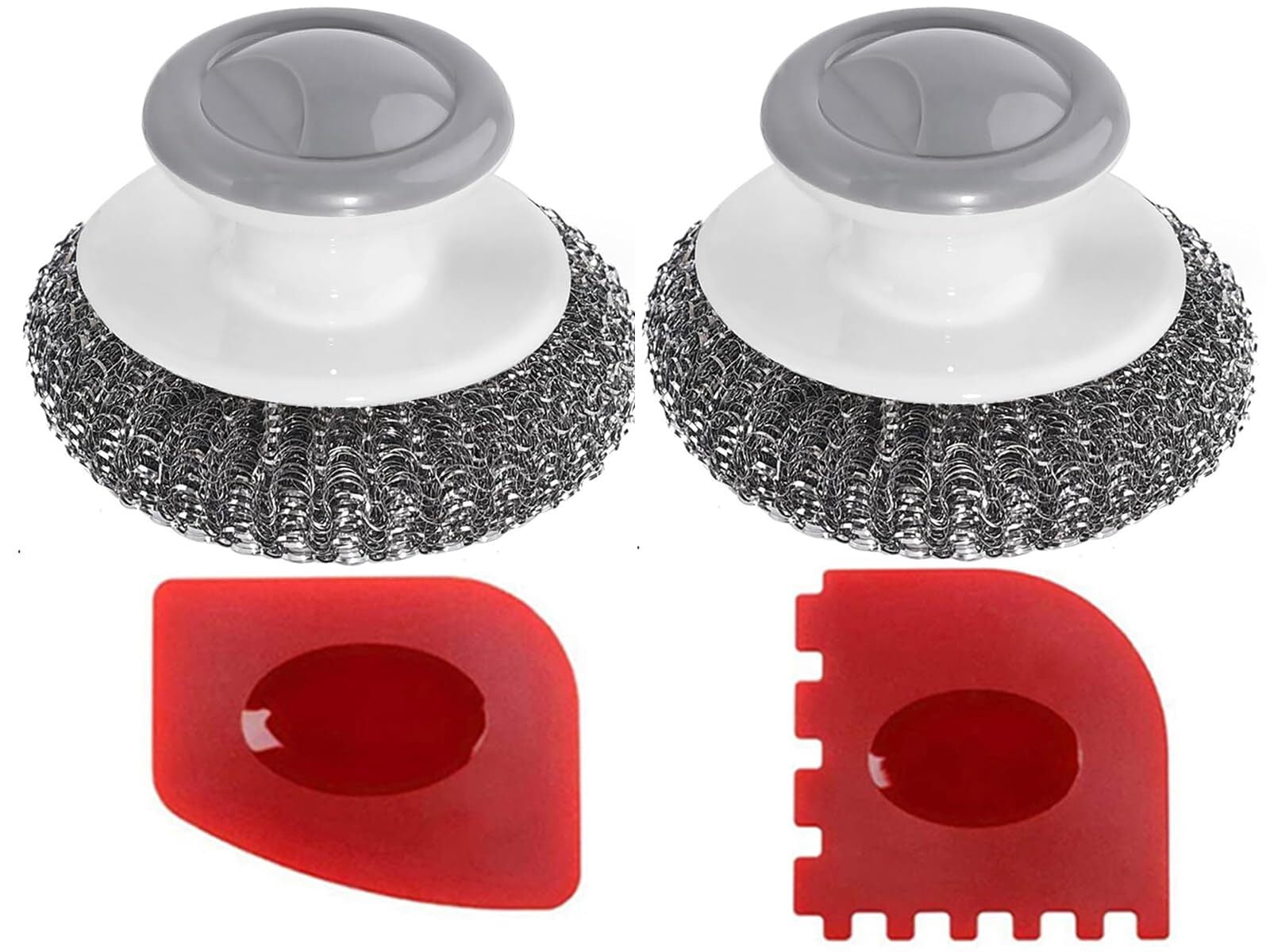 4 PCS Steel Wool Scrubber and Scraper, Stainless Steel Scrubber ...