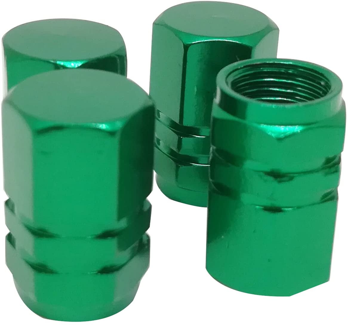 Car Tire Caps 4 PC BLUE ALUMINUM VALVE STEMS WITH CAPS FOR TIRE/WHEEL ...