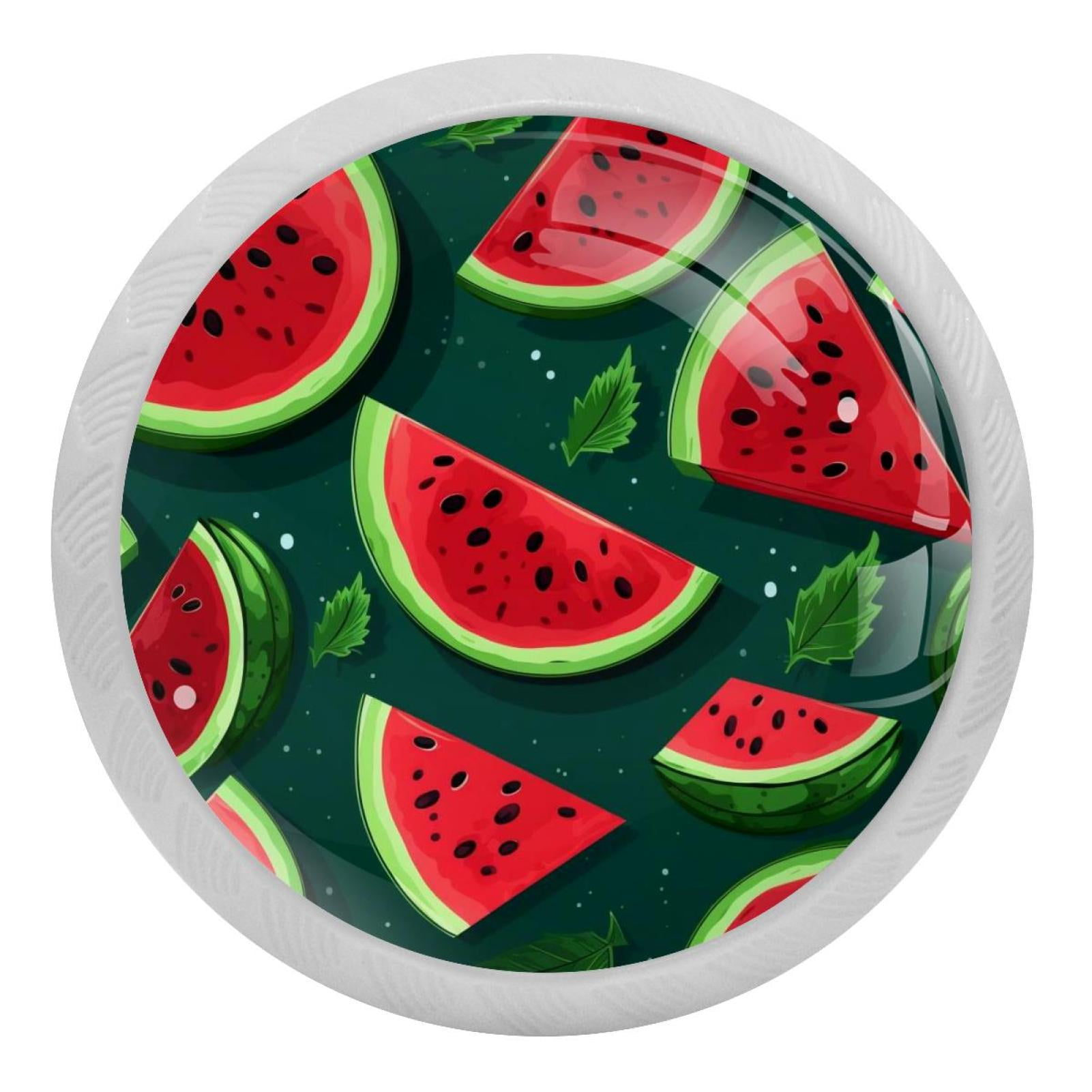 4 PCS Summer Fruit Sweet Watermelon Crystal Glass Round Cabinet Knob ...