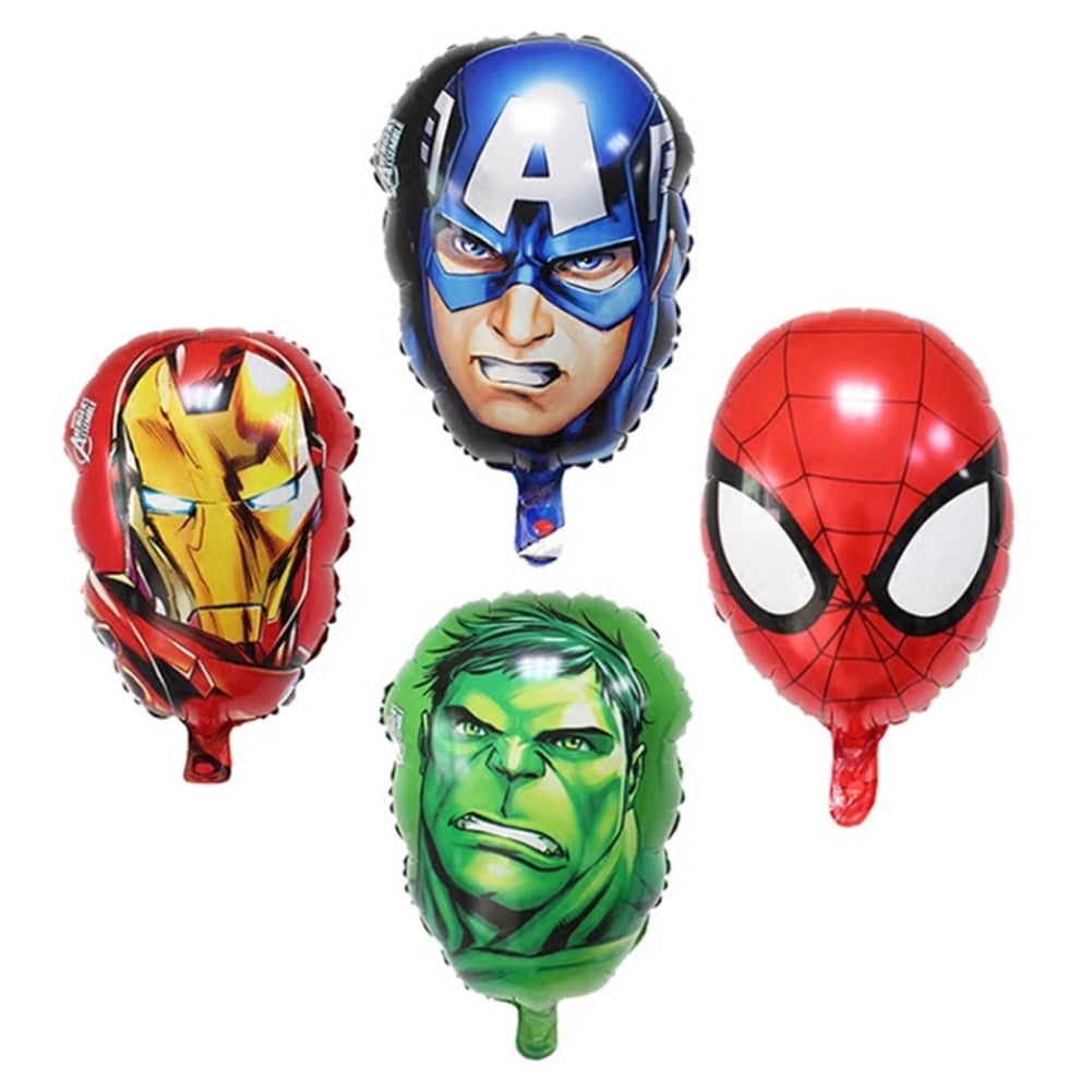 4 PCS Superhero Balloons Captain America Balloon Spiderman Balloon ...