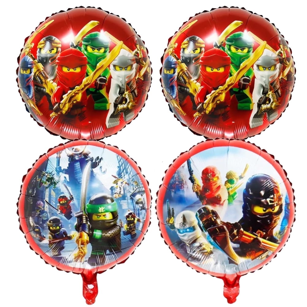 4 PCS Superhero Balloons Ninja Balloons Foil Ninja Theme Balloons ...