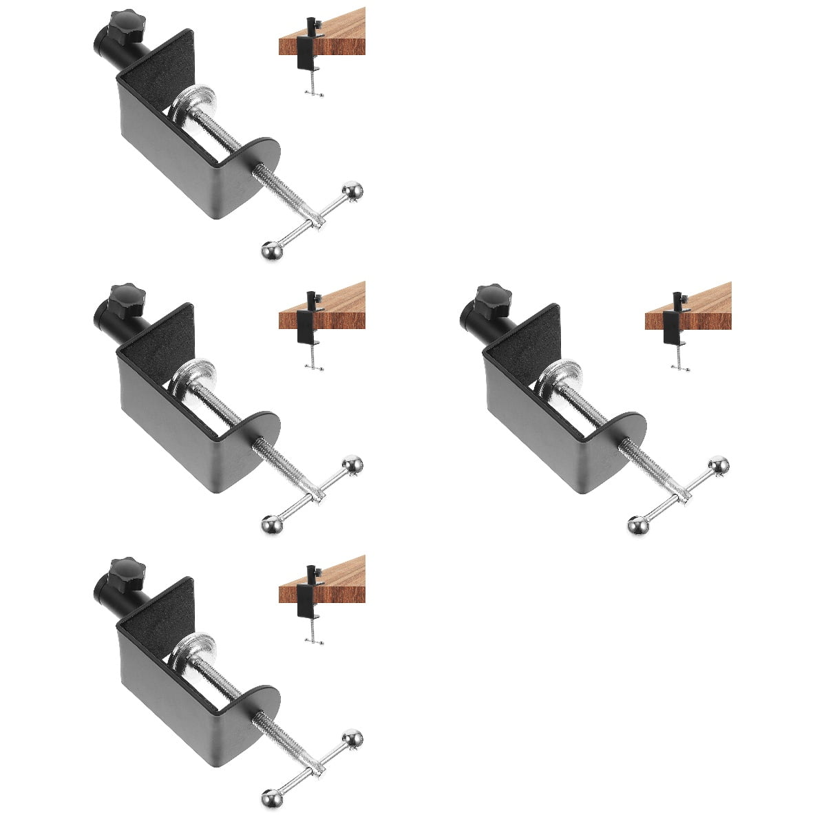 4 PCS Table Mount Clamp Microphone Holder Office Desk Accessories Clips ...