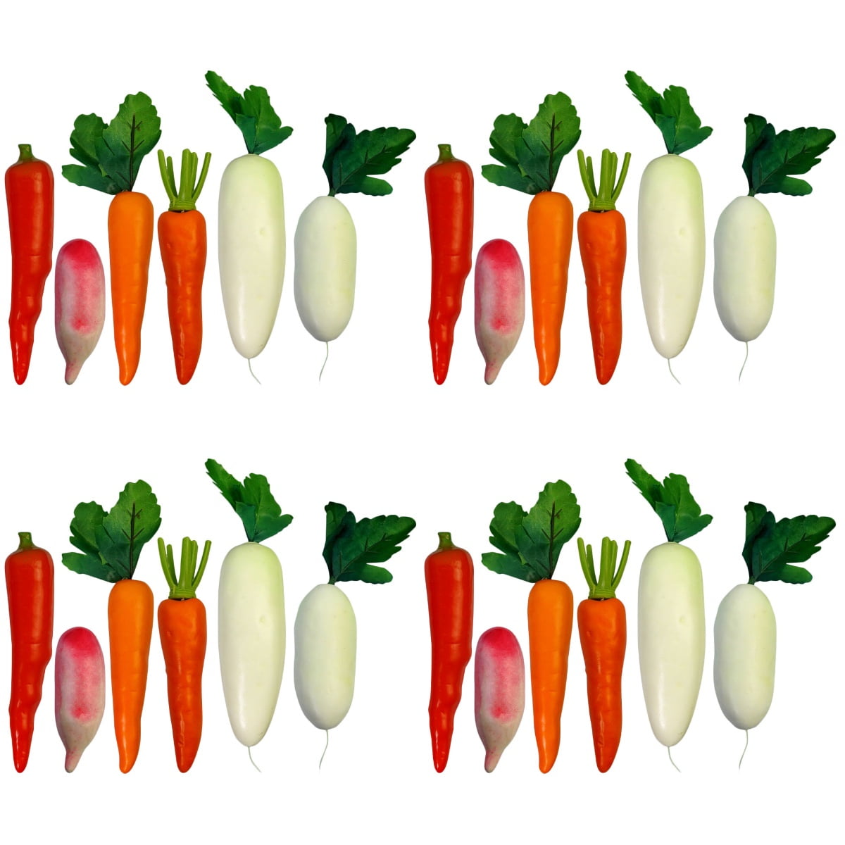 4 PCS Tin Carrots Peas Simulated Radish Vegetable Ornament Models ...